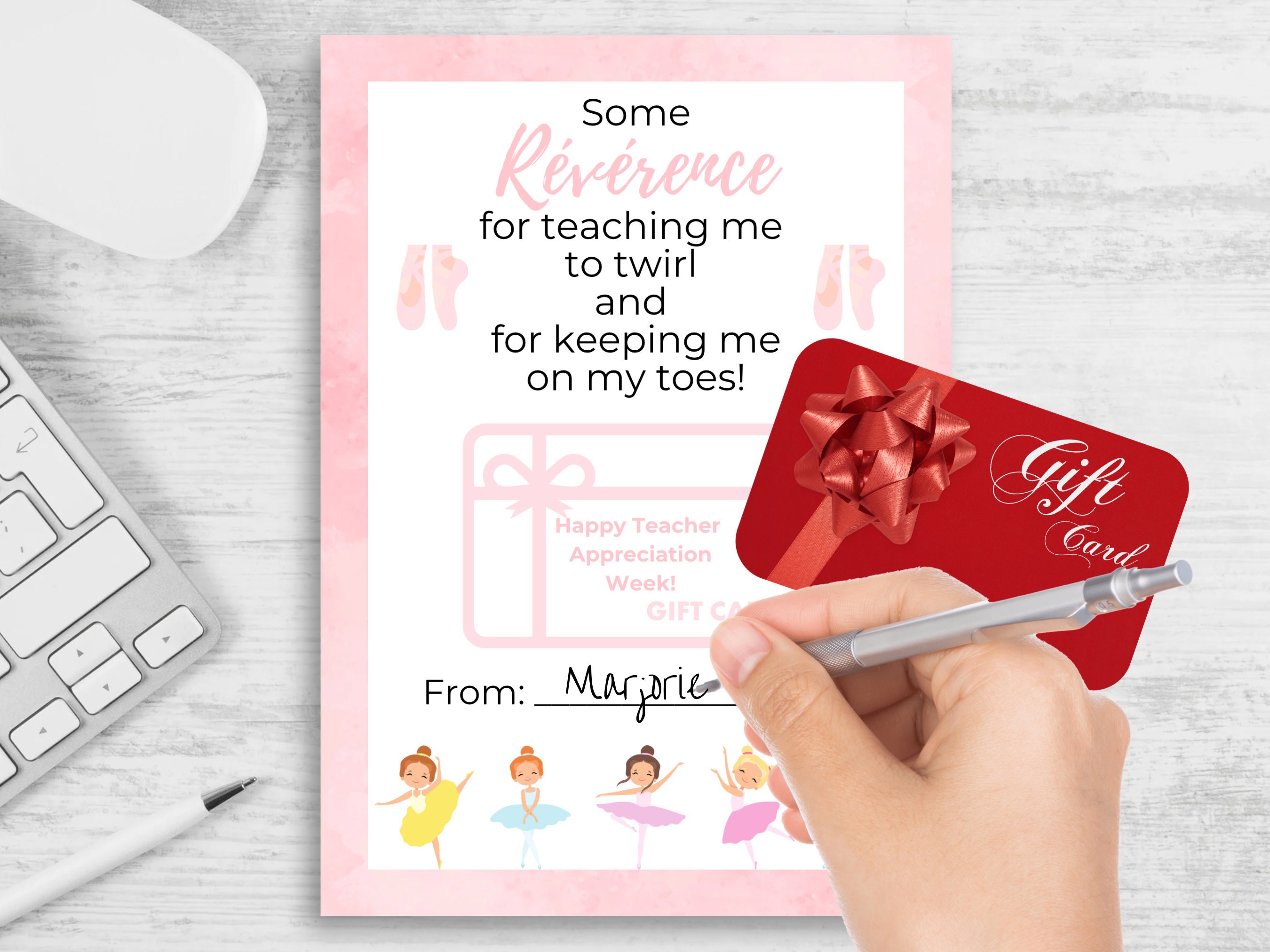 Ballet Teacher Appreciation Gift Card Holder | Thank You Ballet Teacher ...