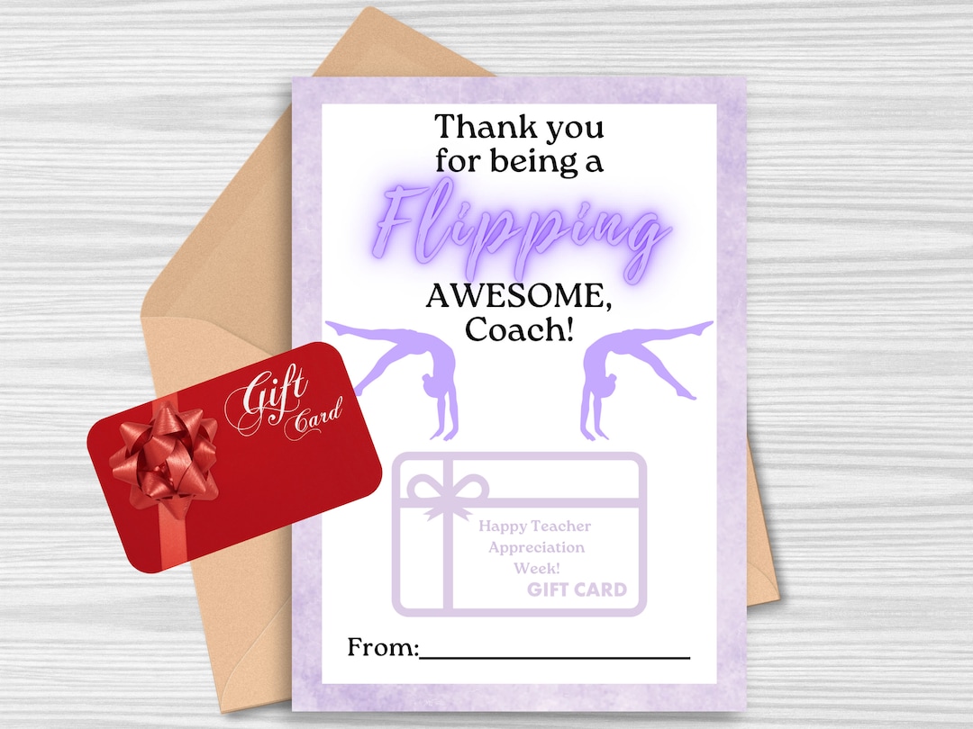 Gymnastics Coach Appreciation Gift Card Holder Teacher Appreciation ...