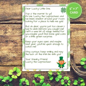 Leprechaun Note for Kids | Toddlers | St. Patricks Day | Leprechaun ...