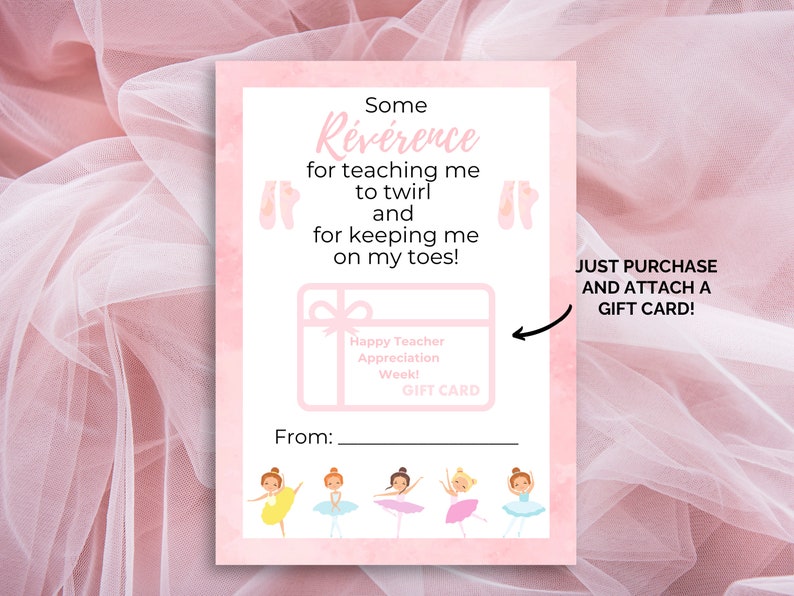 Ballet Teacher Appreciation Gift Card Holder | Thank You Ballet Teacher ...