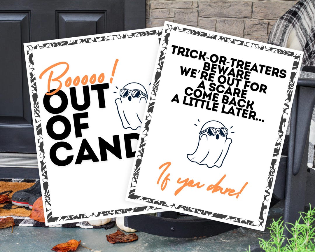 Out of Candy Printable | Halloween Candy Sign | Halloween Doors | Out ...