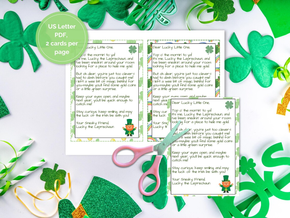 Leprechaun Note for Kids | Toddlers | St. Patricks Day | Leprechaun ...
