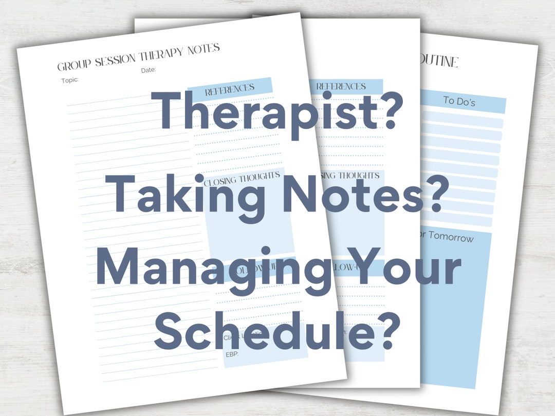 Therapy Session Note Bundle | Group & Counselor Notes | PDF Template ...