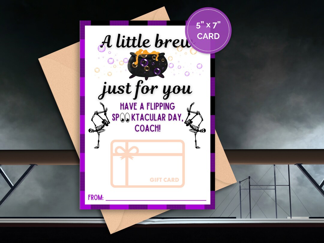 Halloween Gymnastics Coach Appreciation Gift Card Holder Teacher ...