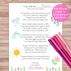 End of Year Poem From Preschool Teacher | TK Teacher | Printable ...