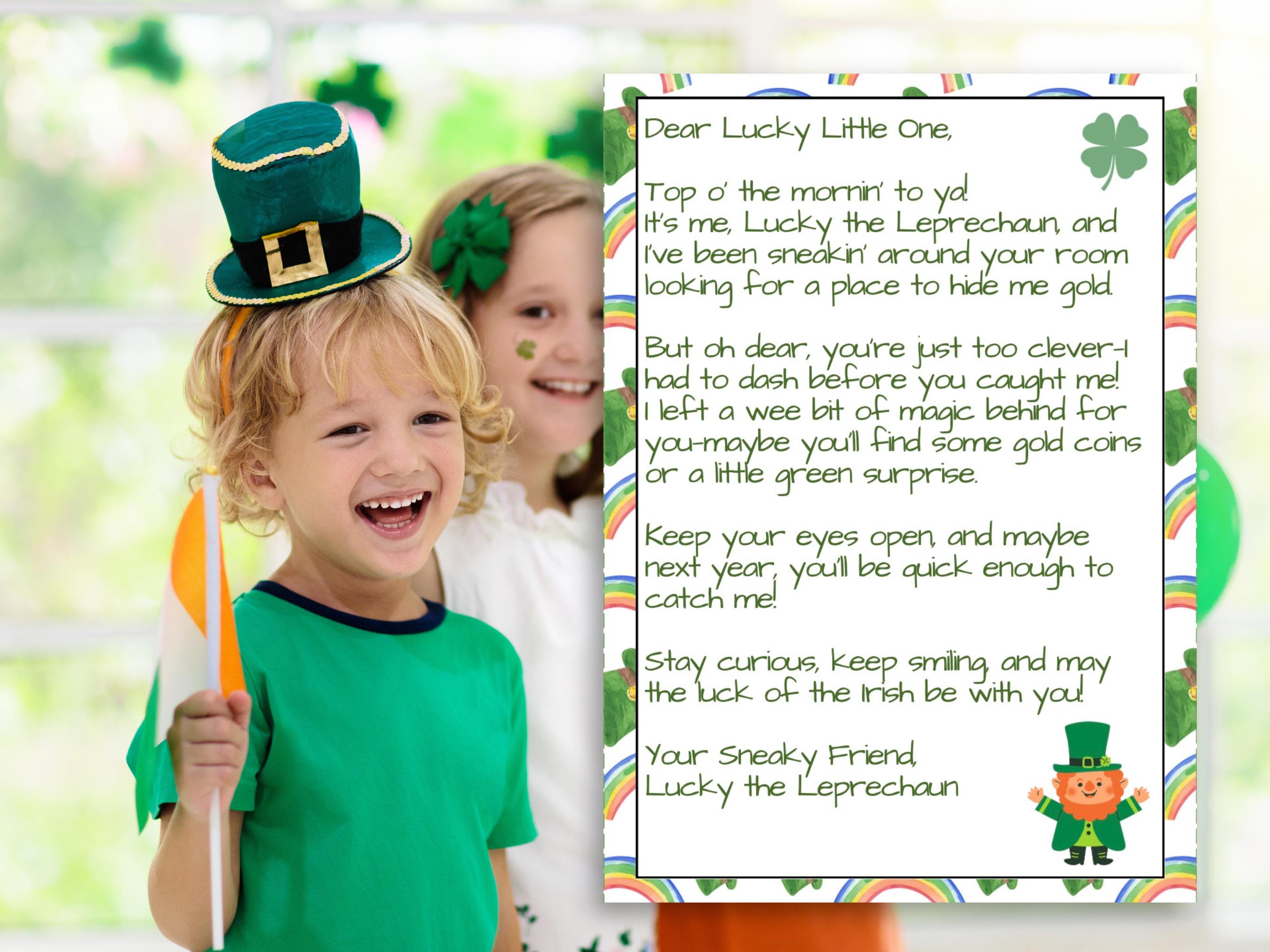 Leprechaun Note for Kids | Toddlers | St. Patricks Day | Leprechaun ...