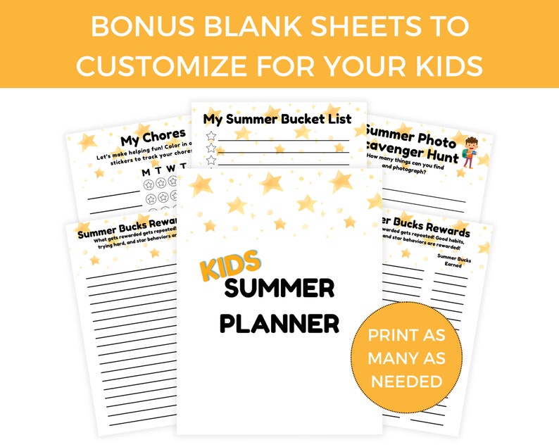 Kids Printable Summer Planner | Summer Bucket List | Summer Reading ...