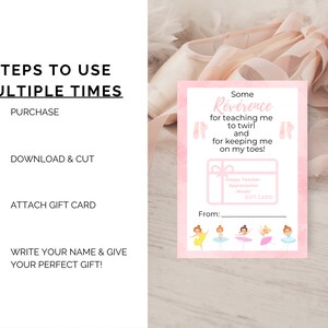 Ballet Teacher Appreciation Gift Card Holder | Thank You Ballet Teacher ...