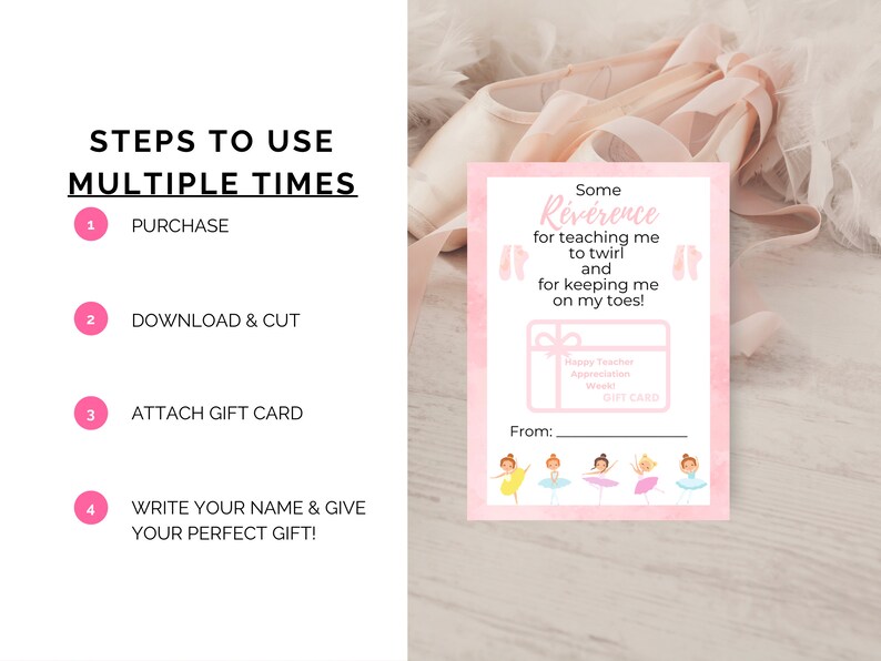 Ballet Teacher Appreciation Gift Card Holder | Thank You Ballet Teacher ...