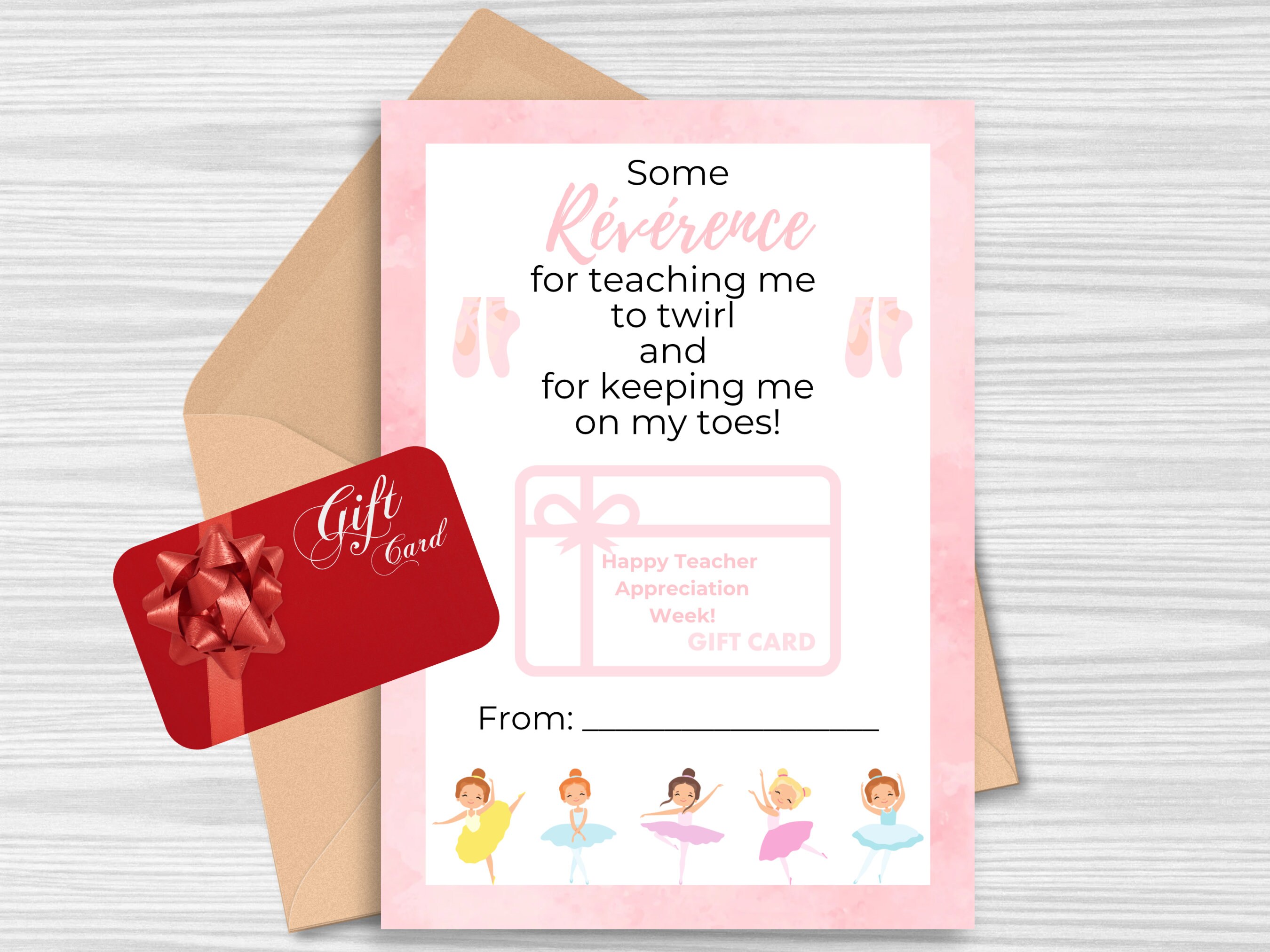 Ballet Teacher Appreciation Gift Card Holder | Thank You Ballet Teacher ...