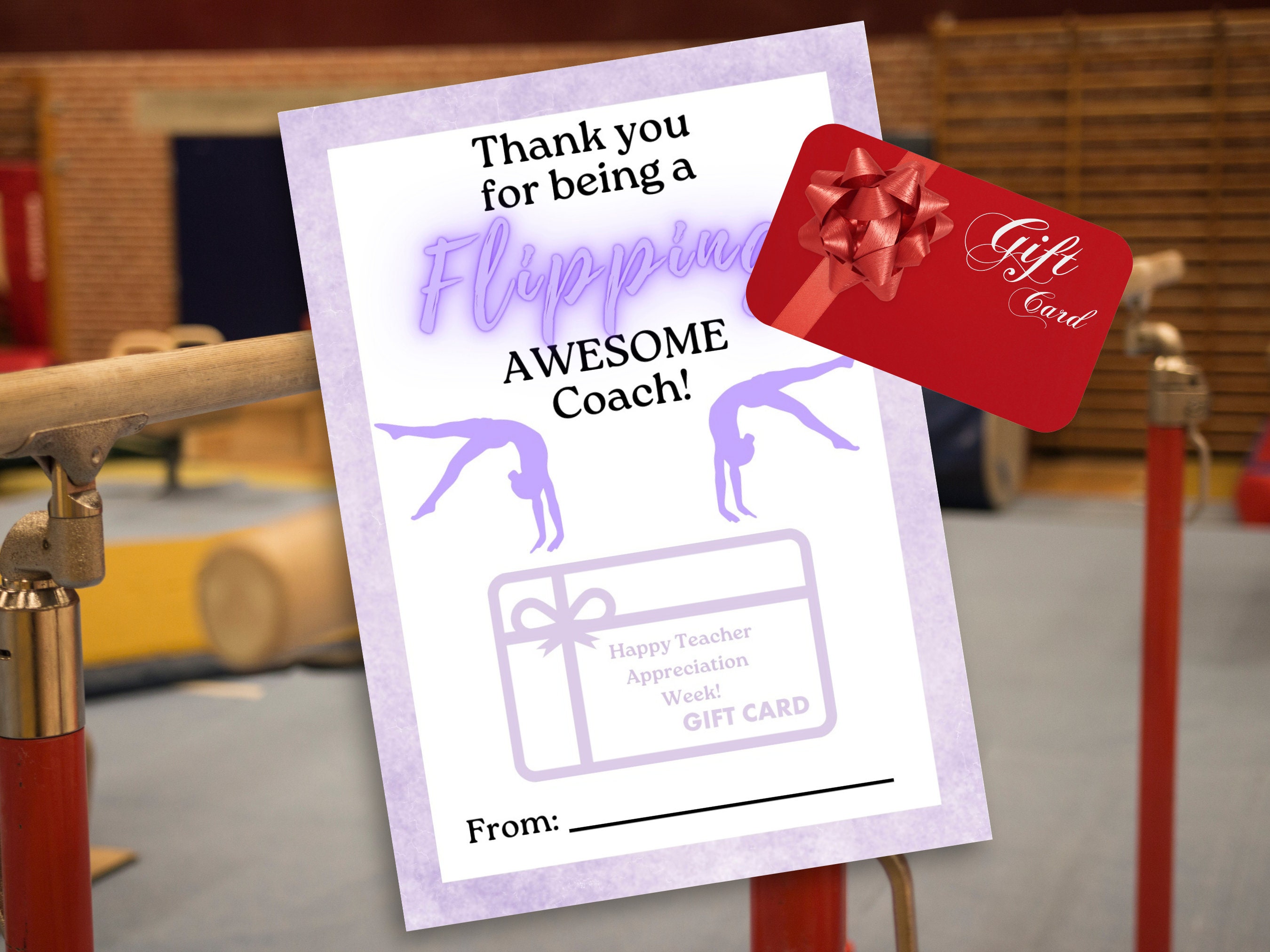 Gymnastics Coach Appreciation Gift Card Holder | Teacher Appreciation ...