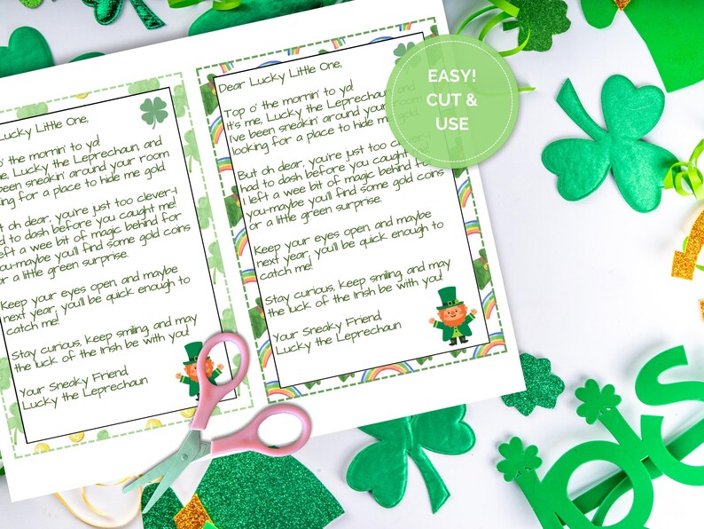 Leprechaun Note for Kids | Toddlers | St. Patricks Day | Leprechaun ...