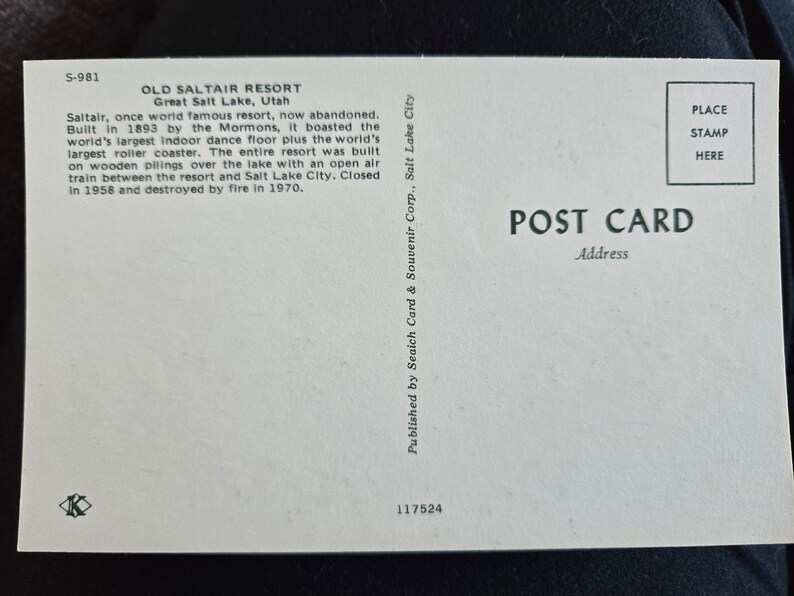 Old Saltair Resort Great Salt Lake, Utah Postcard - Etsy