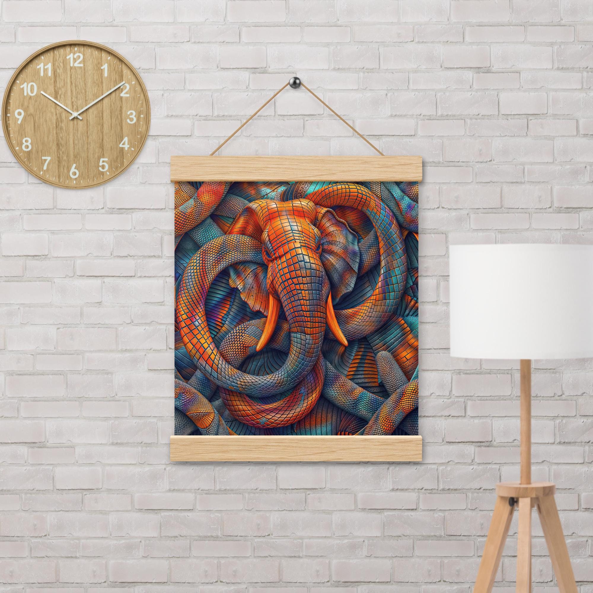 Poster With Hanger / Abstract Elements and Symmetric Patterns / Vibrant ...
