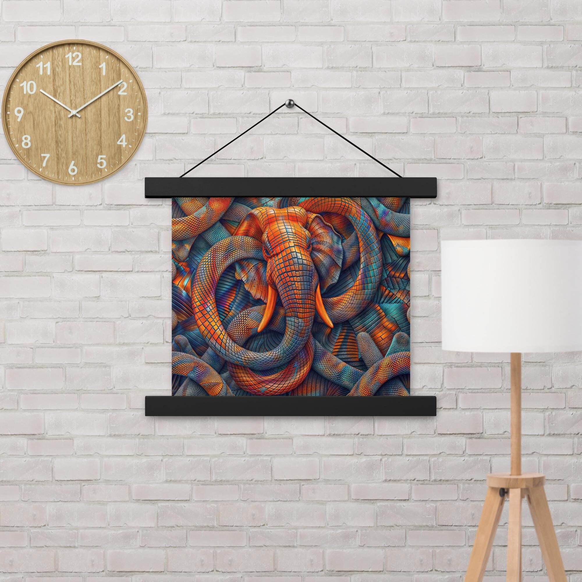Poster With Hanger / Abstract Elements and Symmetric Patterns / Vibrant ...