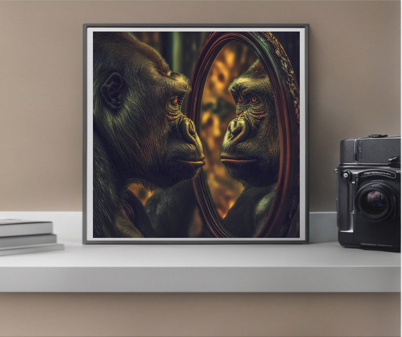 Surreal Digital Art to Print / Surreal Animal Art / Chimpanzee Fantasy ...