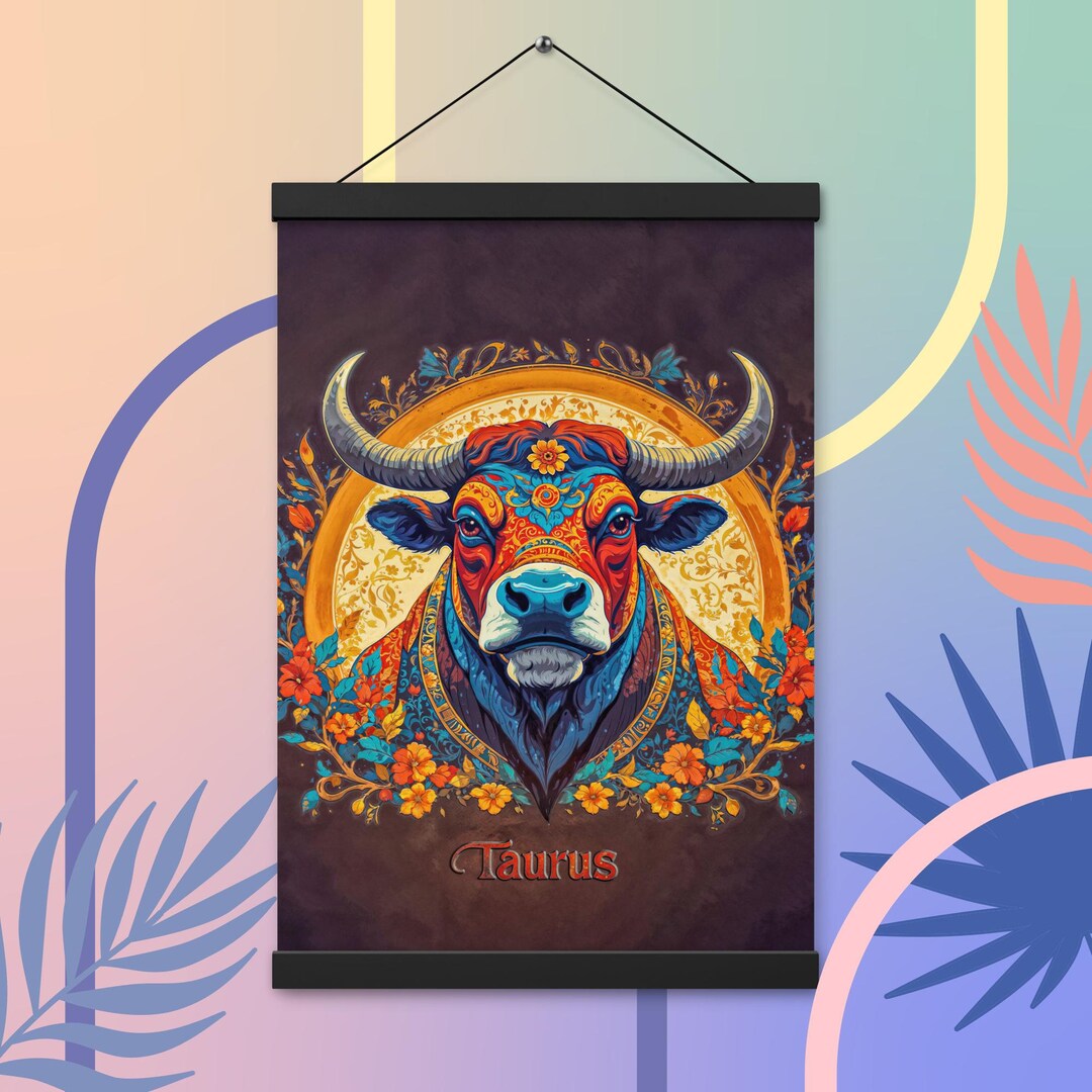 Zodiac Sign Poster on High Quality Matte Paper/ Taurus Sign Digital Art ...