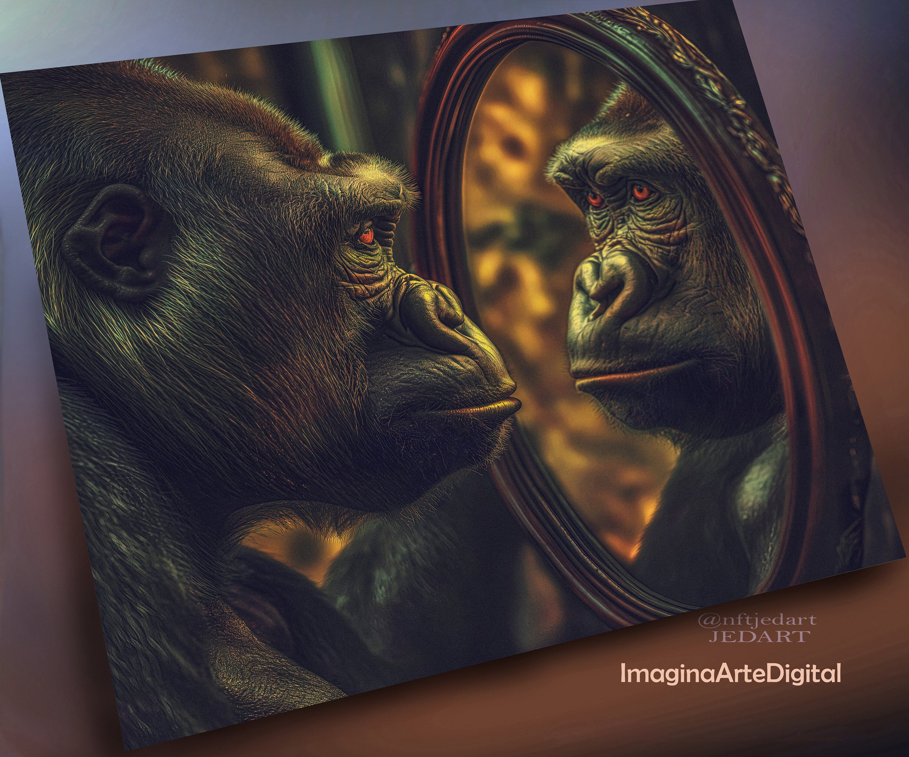 Surreal Digital Art to Print / Surreal Animal Art / Chimpanzee Fantasy ...