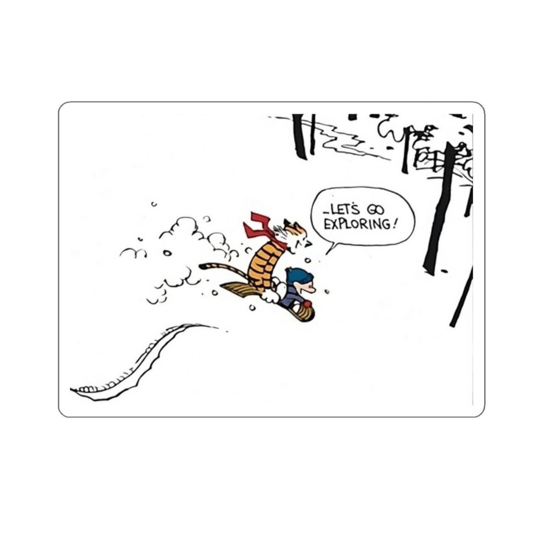 Calvin and Hobbes Let's Go Exploring Sticker - Etsy