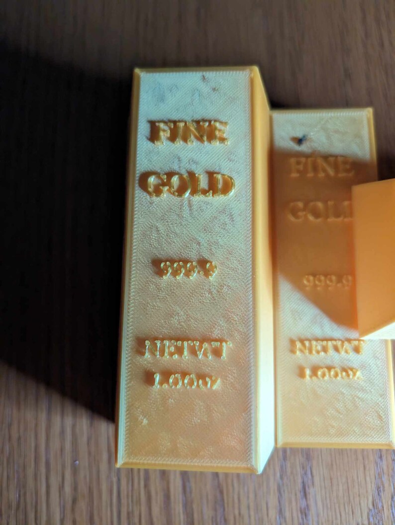 Gold Bar Cosplay Prop, 3D Printed, Realistic, Golden, Prop, Roleplay ...