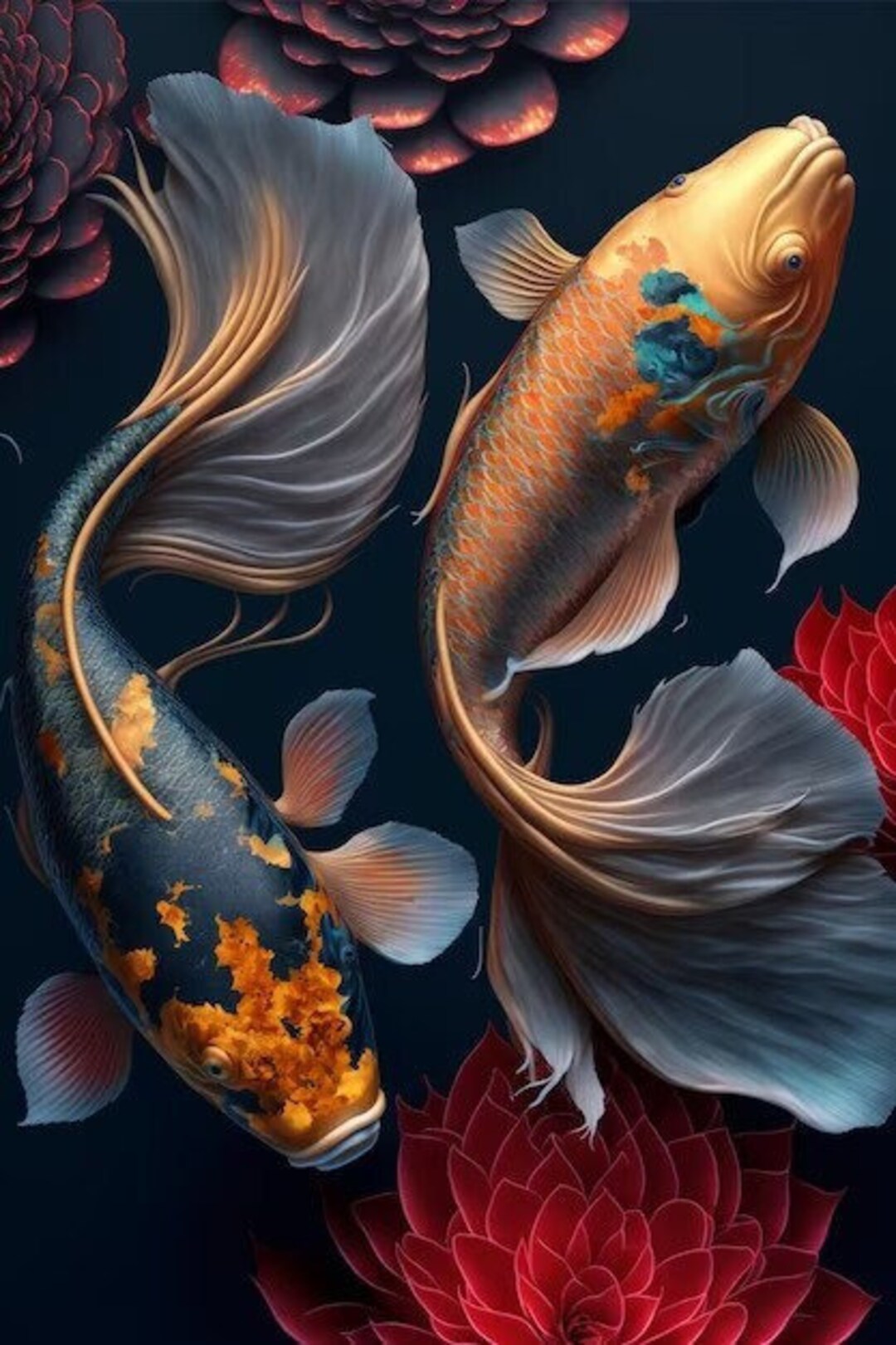 Beautiful Koi Fish. Printable Art Painting. - Etsy