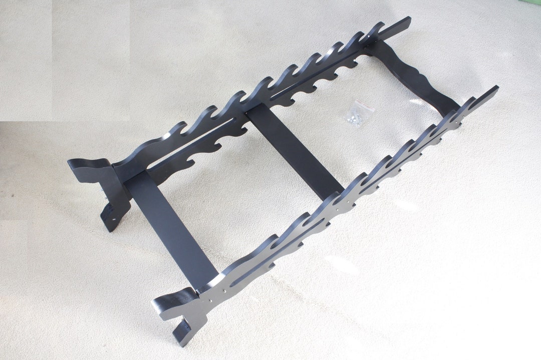 S0640 Black Floor Display Stand Rack Holder for Katana Samurai Sword ...