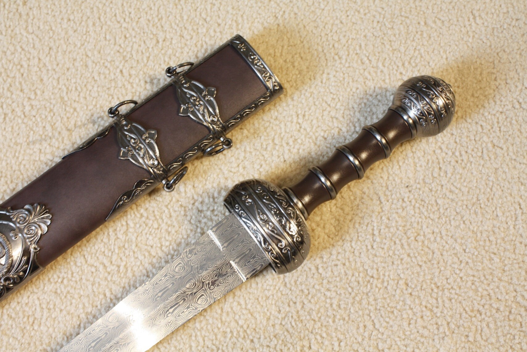 S0331 Medieval Gladius Roman Army Gladiator Julius Caesar Damascus ...