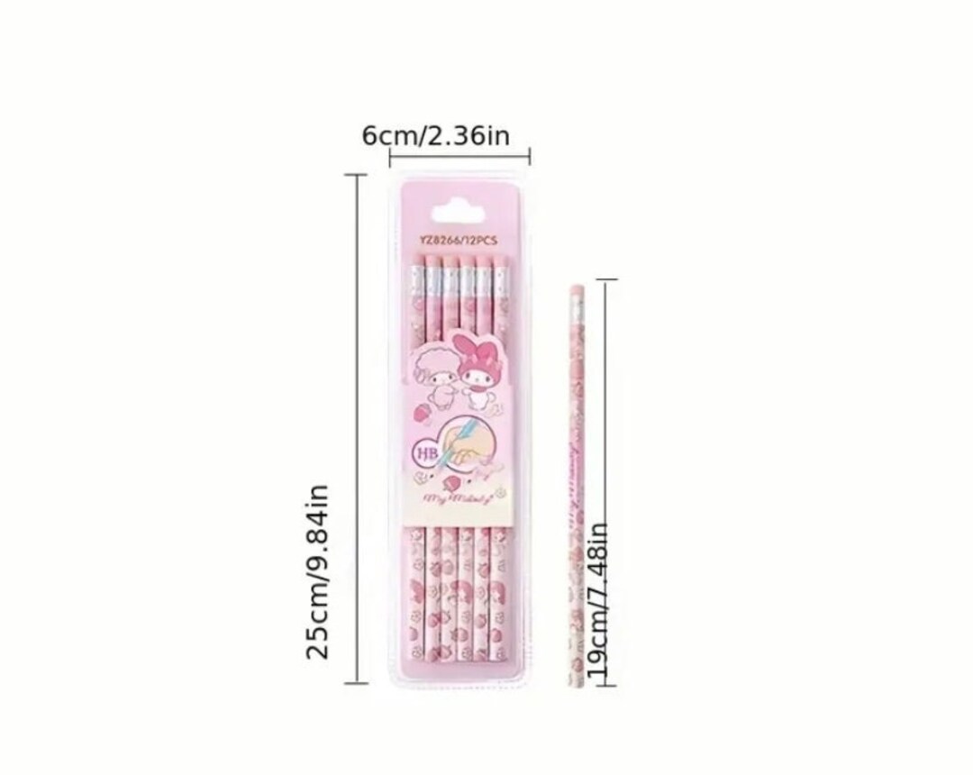 My Melody Triangle Pencil Pack of 12 , Cute Pencils, Cute Writing ...