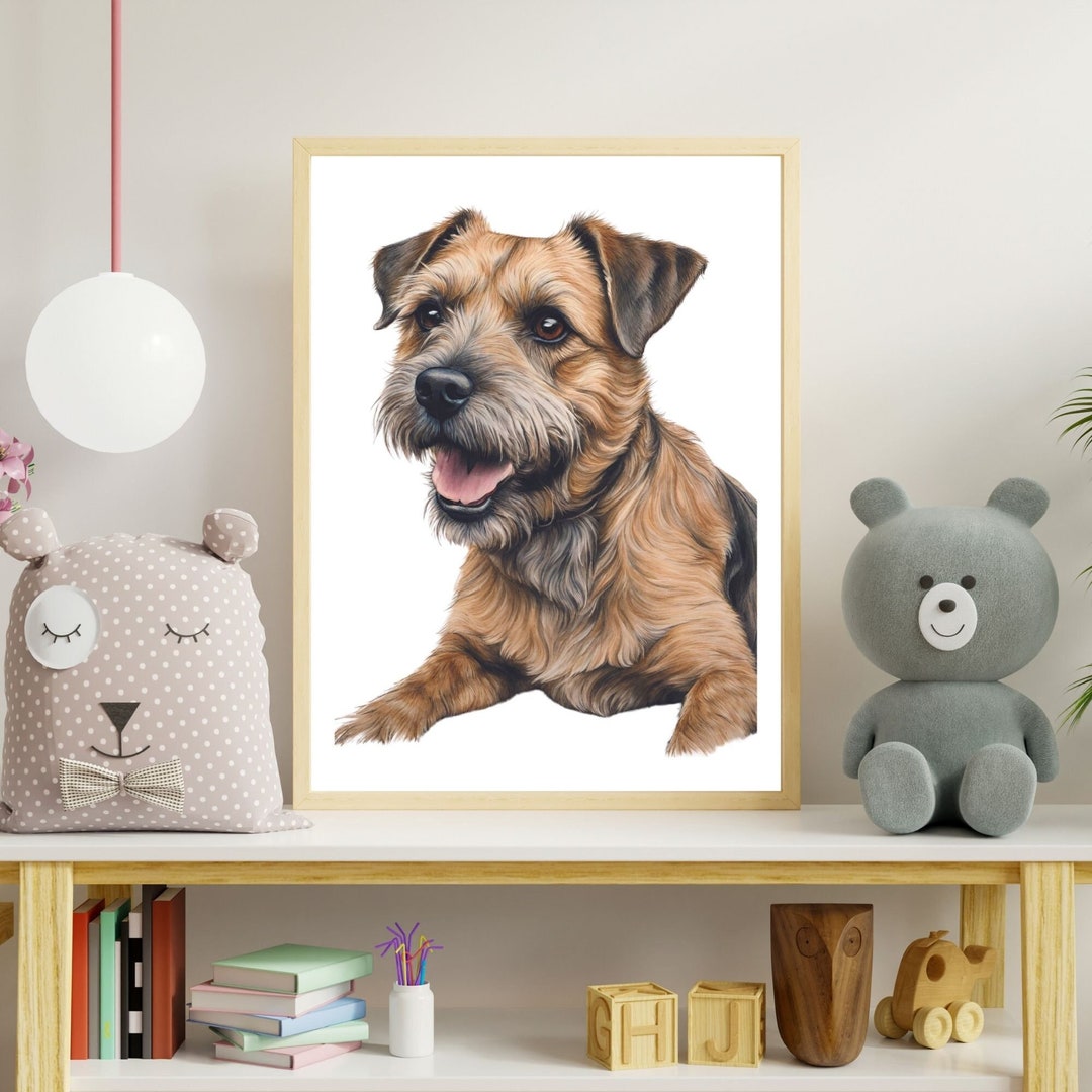 Border Terrier Art Print – Dog Lover Gift, Pet Portrait (digital ...