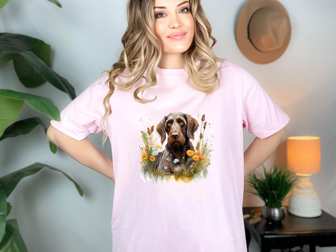 Floral German Wirehaired Pointer Lover Gift for Dog Mom Dog Dad Pet ...