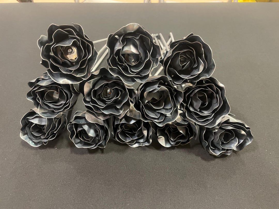 12 Sheet Metal Roses - Etsy