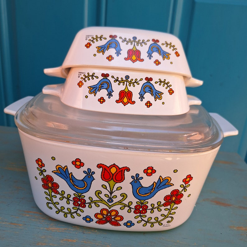 Corning Ware Country Festival Casserole Dish With Lid Cookware Set ...