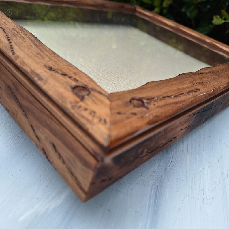 Wooden Display Box With Lid Vintage Wood and Glass Shadow Box ...