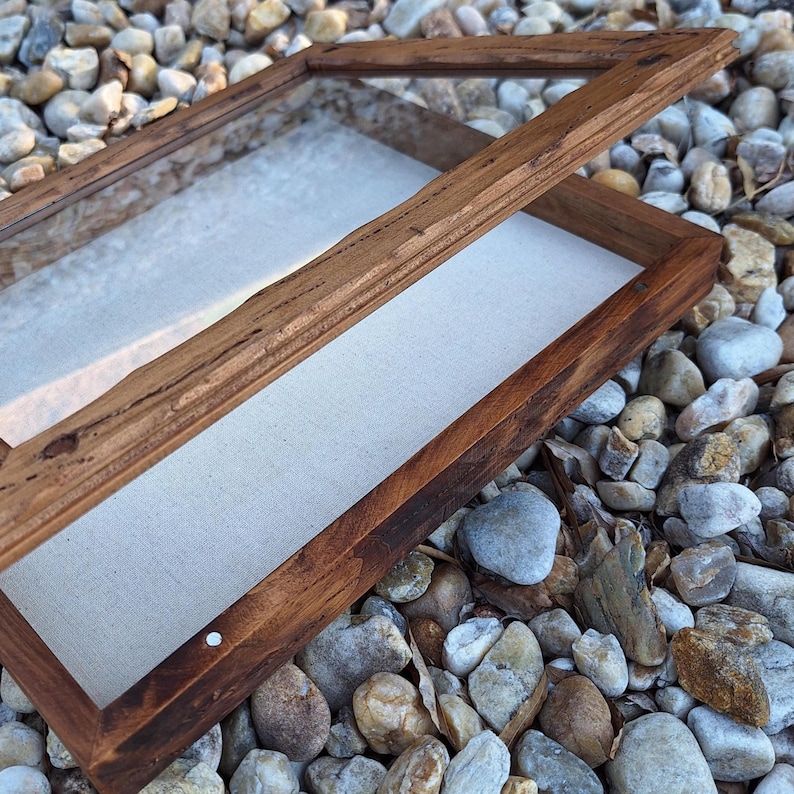 Wooden Display Box With Lid Vintage Wood and Glass Shadow Box ...