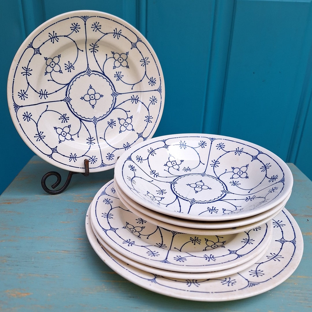 Ironstone Dishes Vintage Staffordshire Plates Set Bowls Stoneware ...