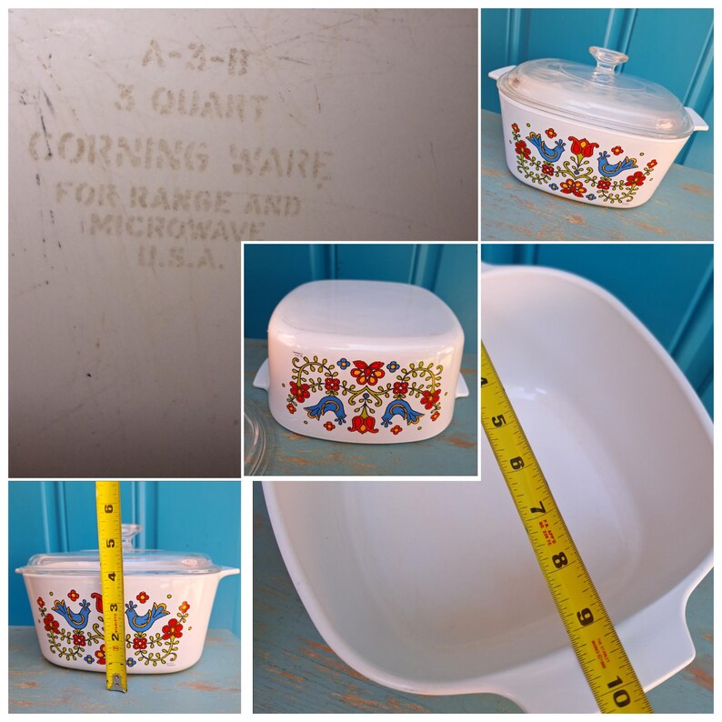 Corning Ware Country Festival Casserole Dish With Lid Cookware Set ...