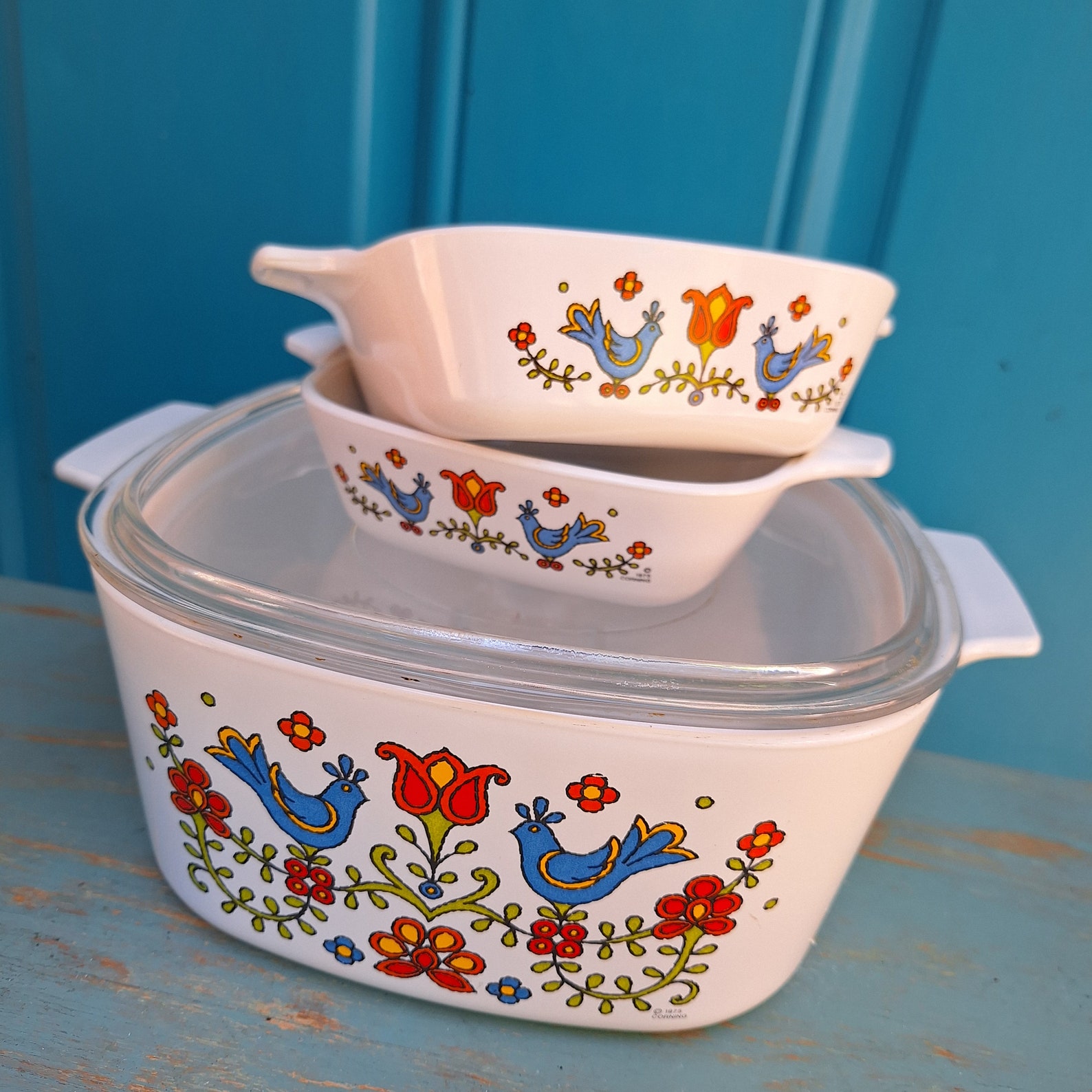 Corning Ware Country Festival Casserole Dish With Lid Cookware Set ...