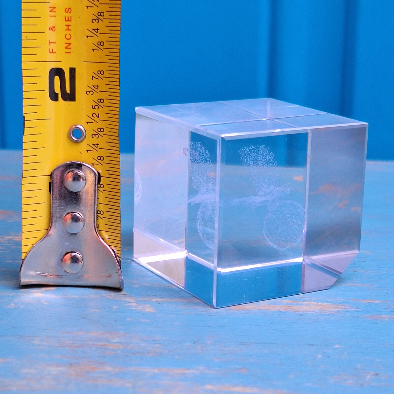 Crystal Cube 3D Laser Etched Glass Eagle Mini Miniature Collectible ...