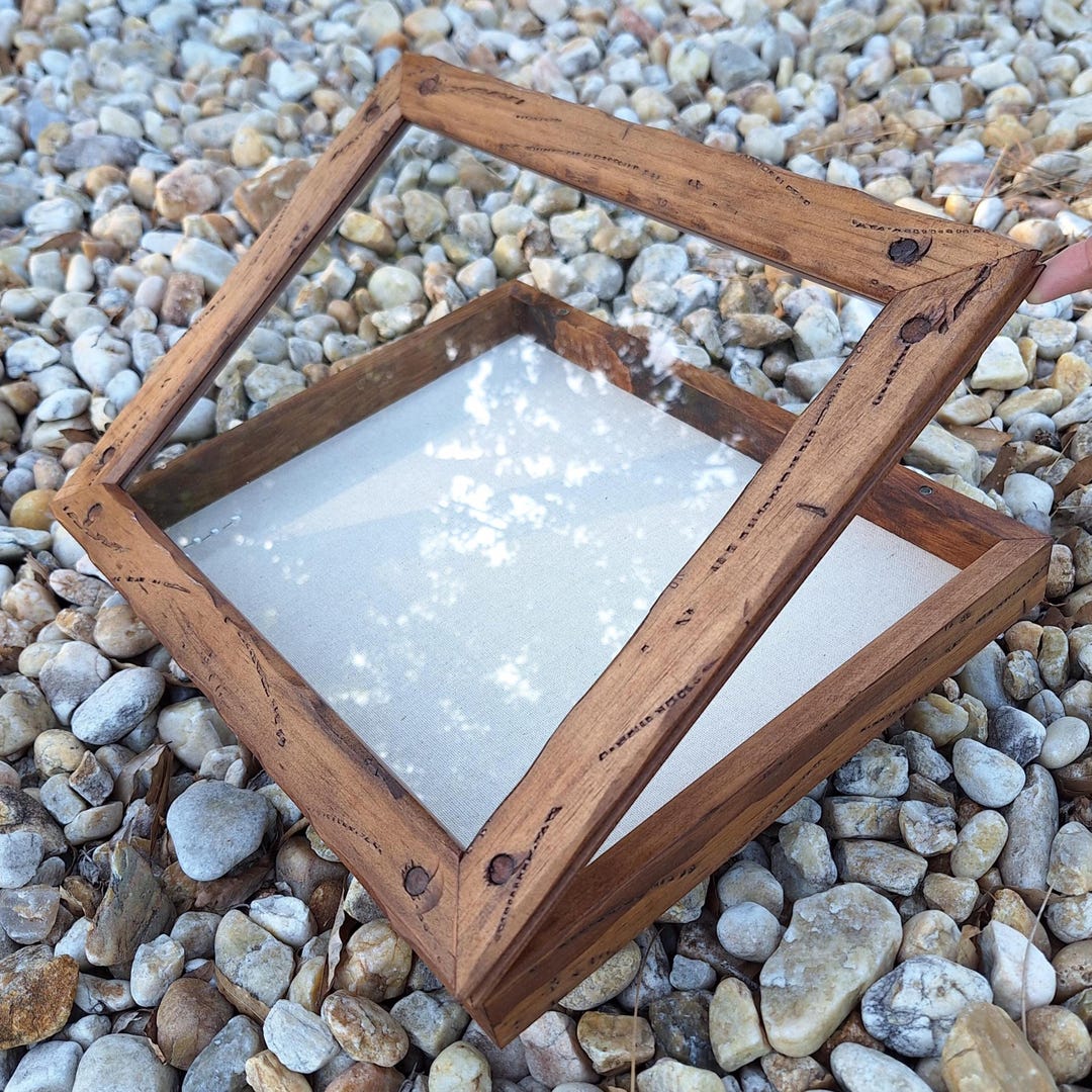 Wooden Display Box With Lid Vintage Wood and Glass Shadow Box ...