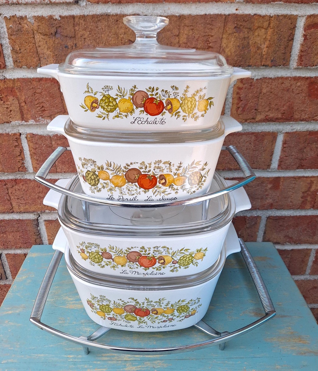 Corning Ware Spice of Life 15 Piece Set Vintage Bakeware Casserole Dish ...