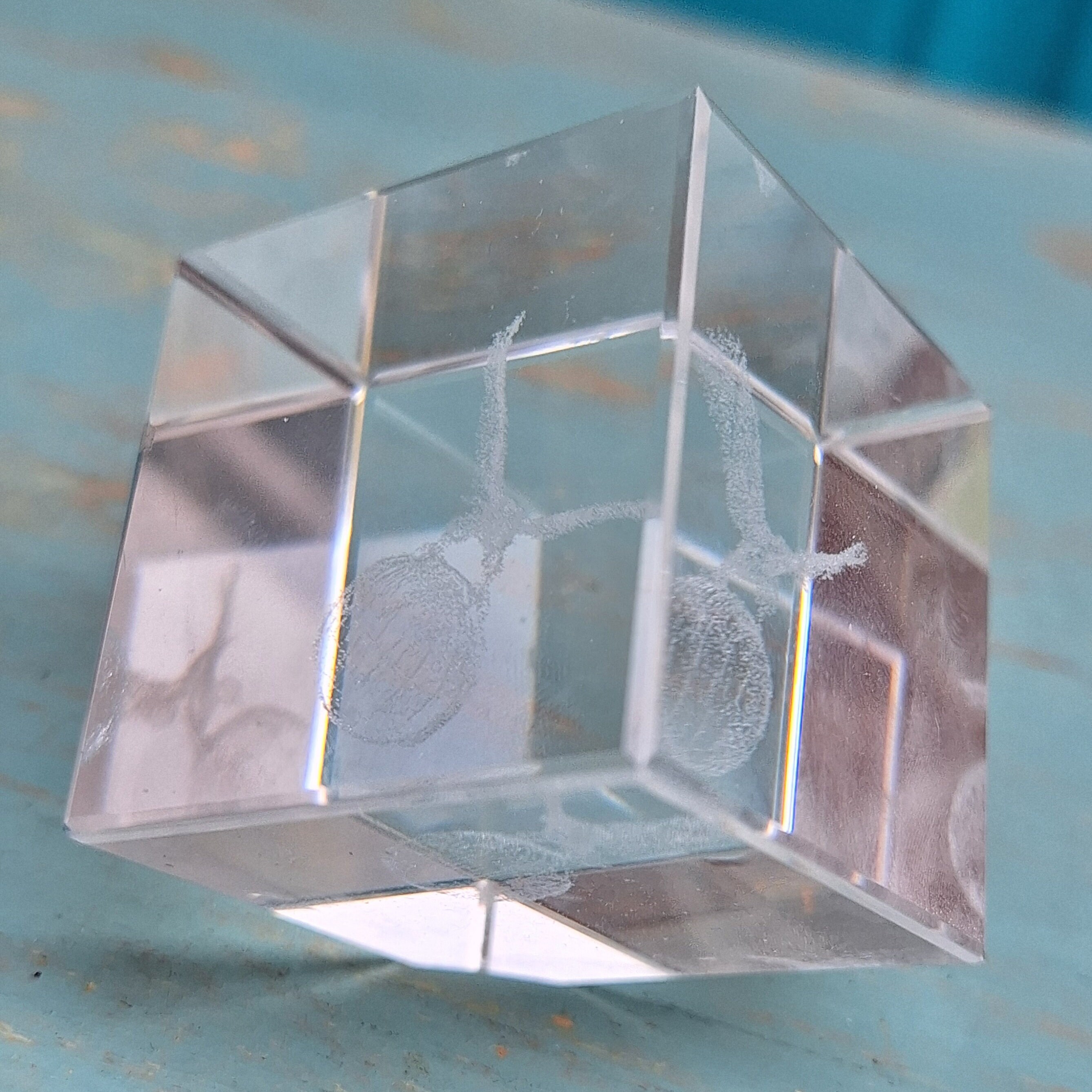 Crystal Cube 3D Laser Etched Glass Eagle Mini Miniature Collectible ...