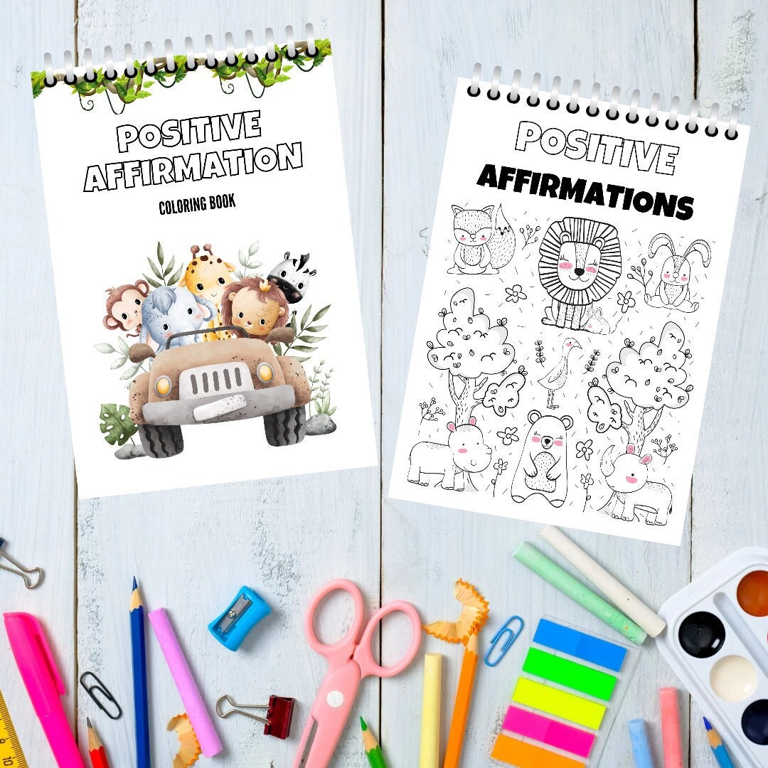 Positive Affirmation Coloring Booklet - Etsy