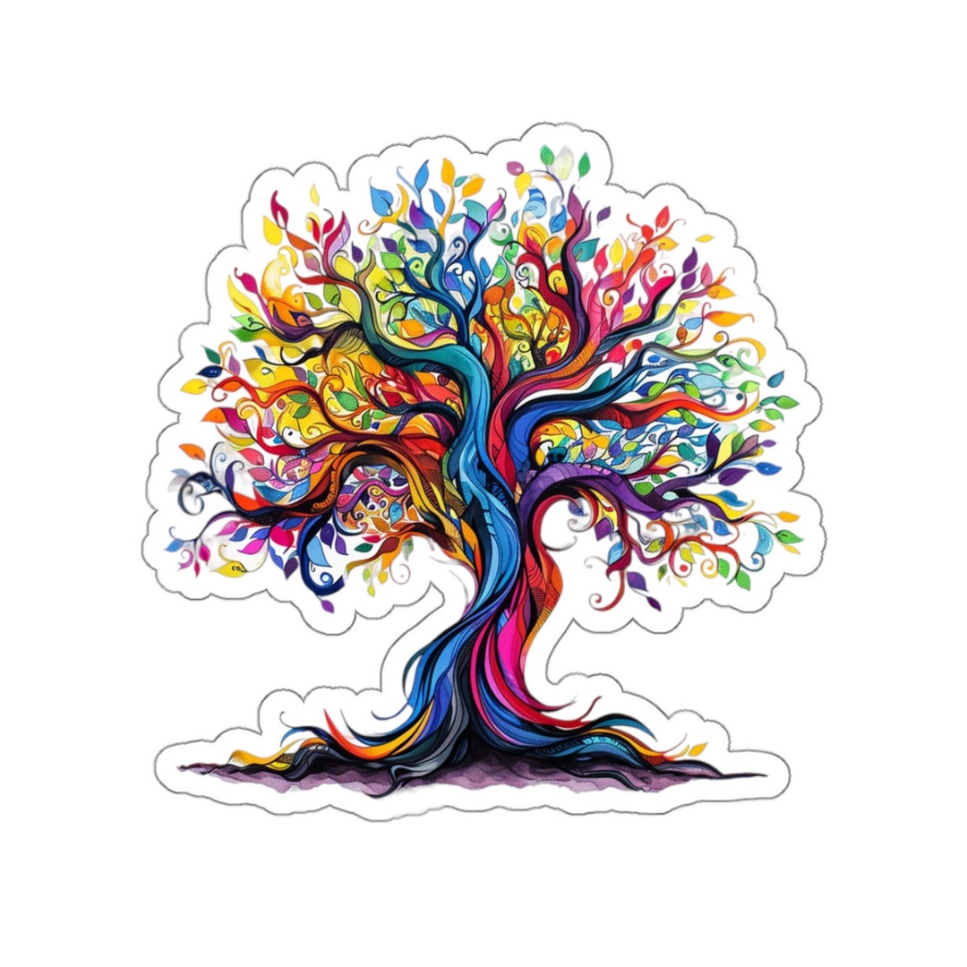 Vibrant Tree of Life Vinyl Sticker, Perfect for Laptops, Tablets ...