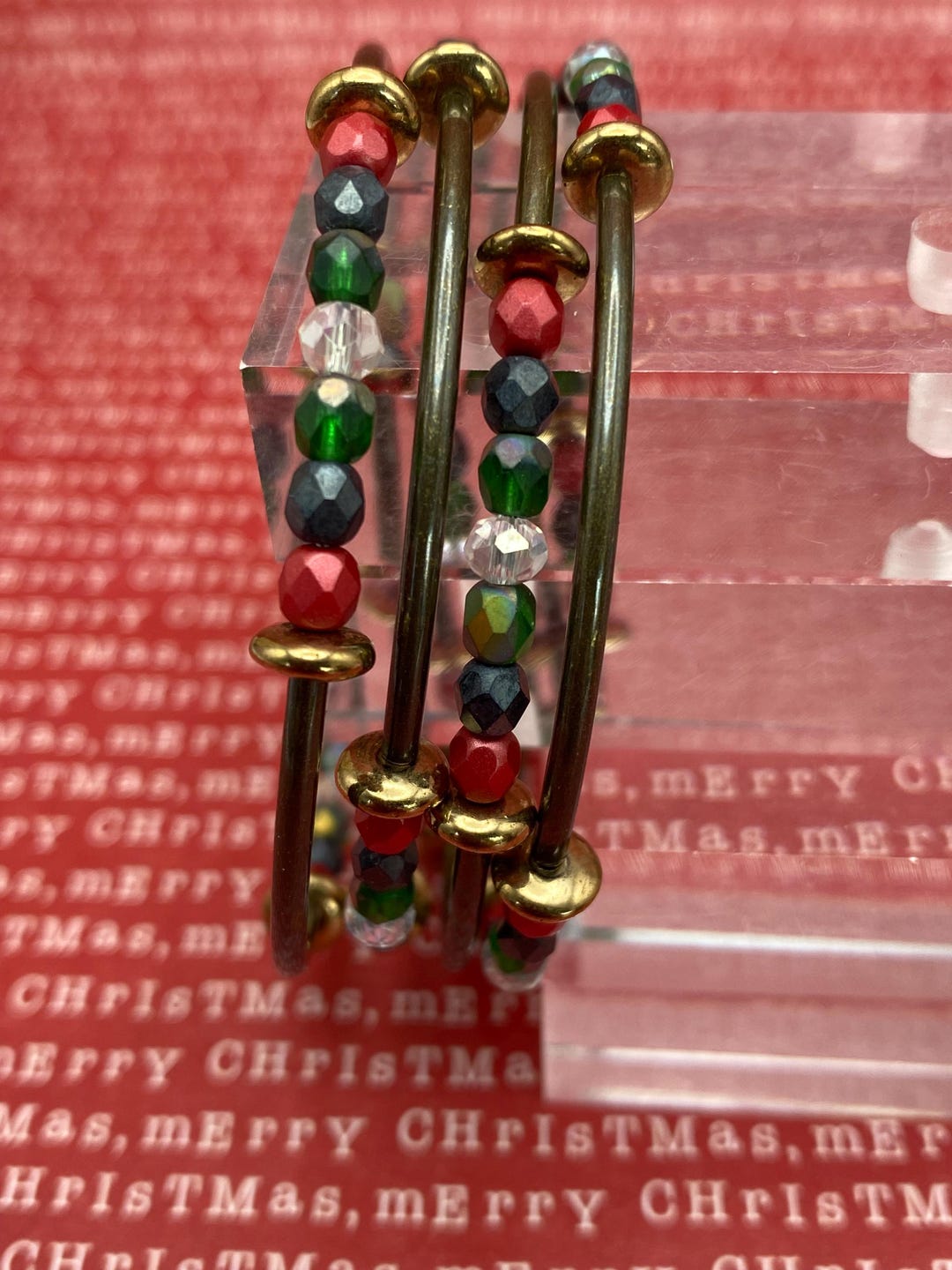 Traditional Colors Minimalist Rustic Memory Wire Bracelet. Fits Small ...