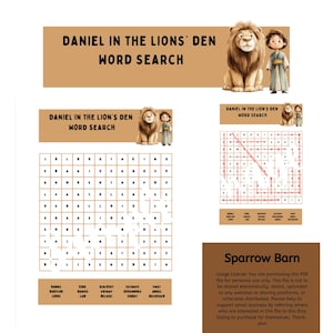 Daniel in the Lions' Den Word Search: Old Testament Bible Story (PDF ...