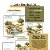 Birth of John the Baptist Cut and Paste Craft With Bible Verse Coloring ...
