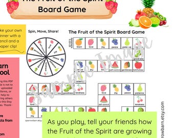 Fruit of the Spirit Board Game: Sunday School Bible Verse Activity (PDF ...