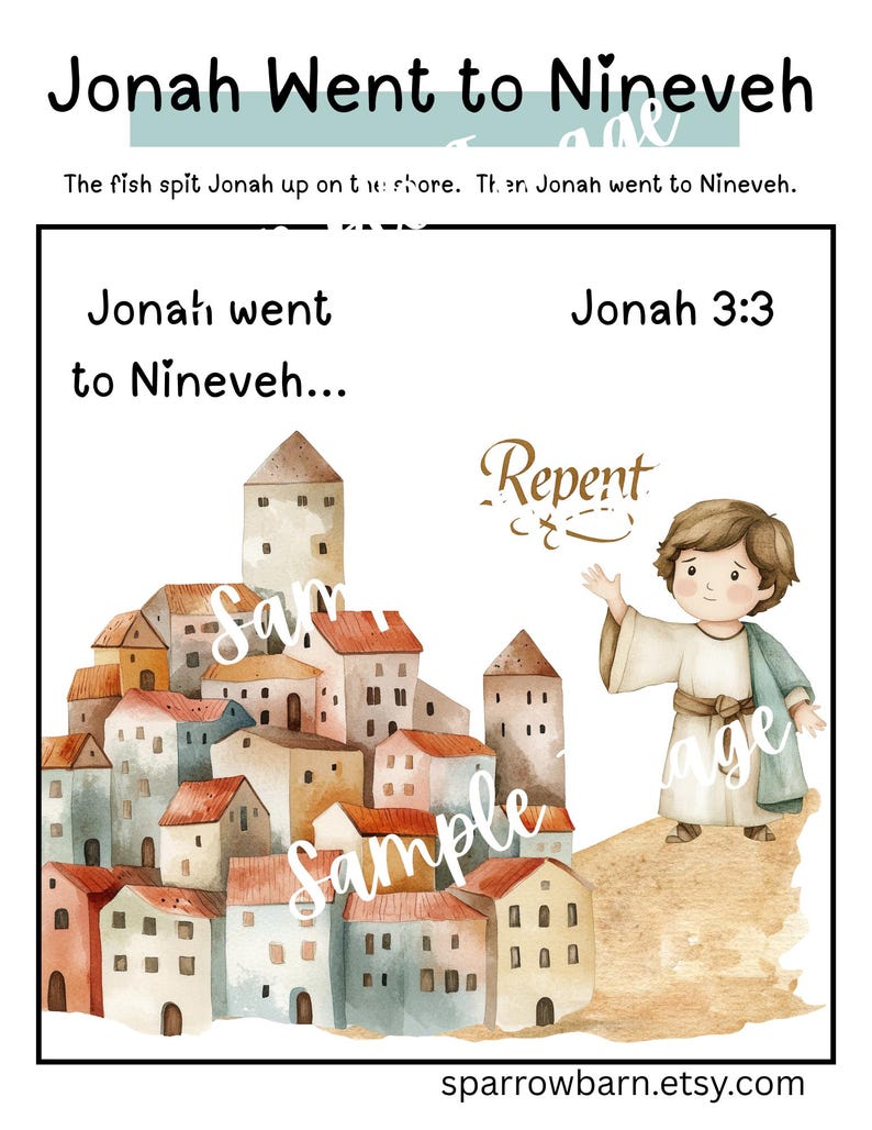 Jonah and the Whale Story Posters: Sunday School Visual Aid (digital ...