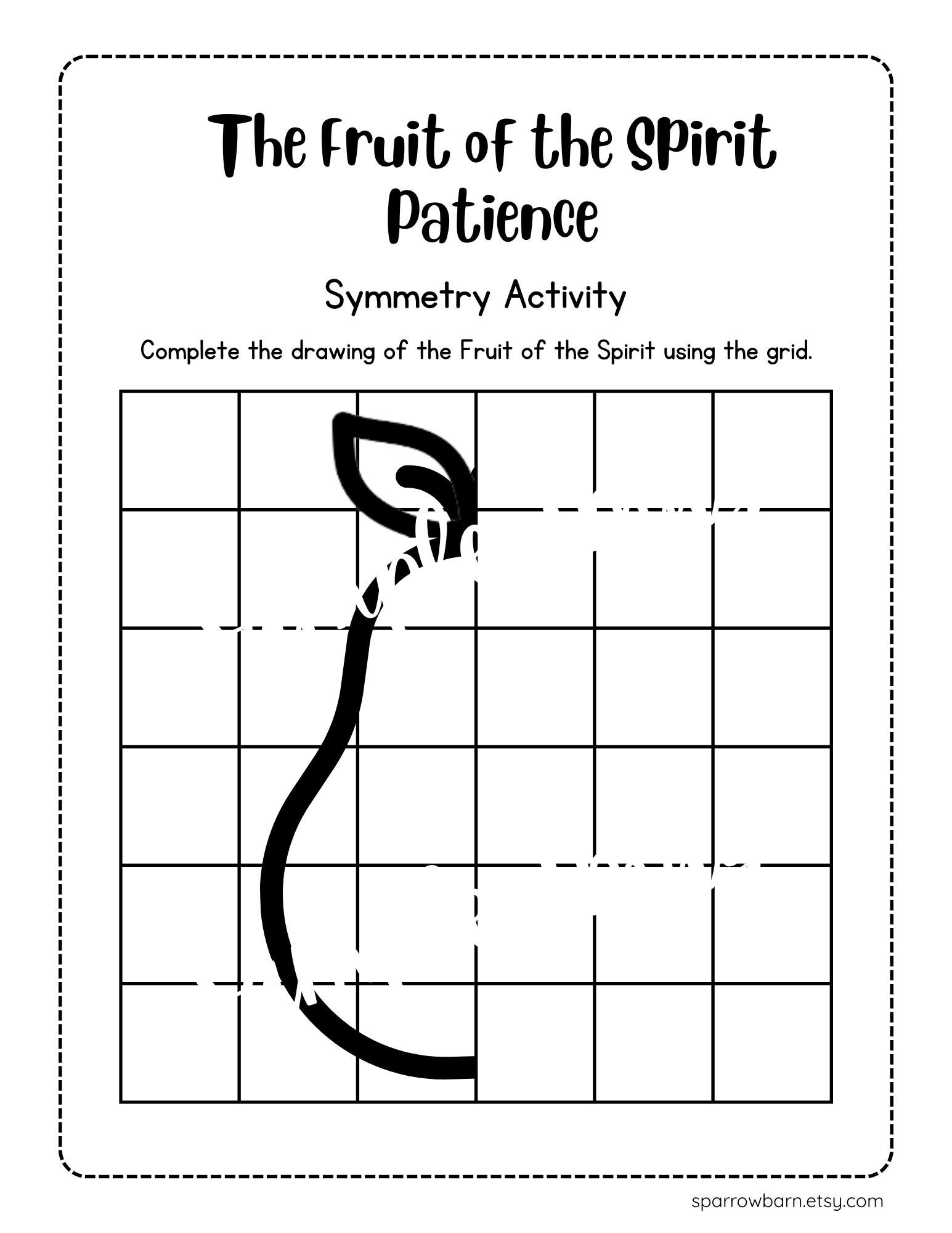 Fruit of the Spirit Symmetry Activity: Galatians 5 Bible Verse Art (PDF ...