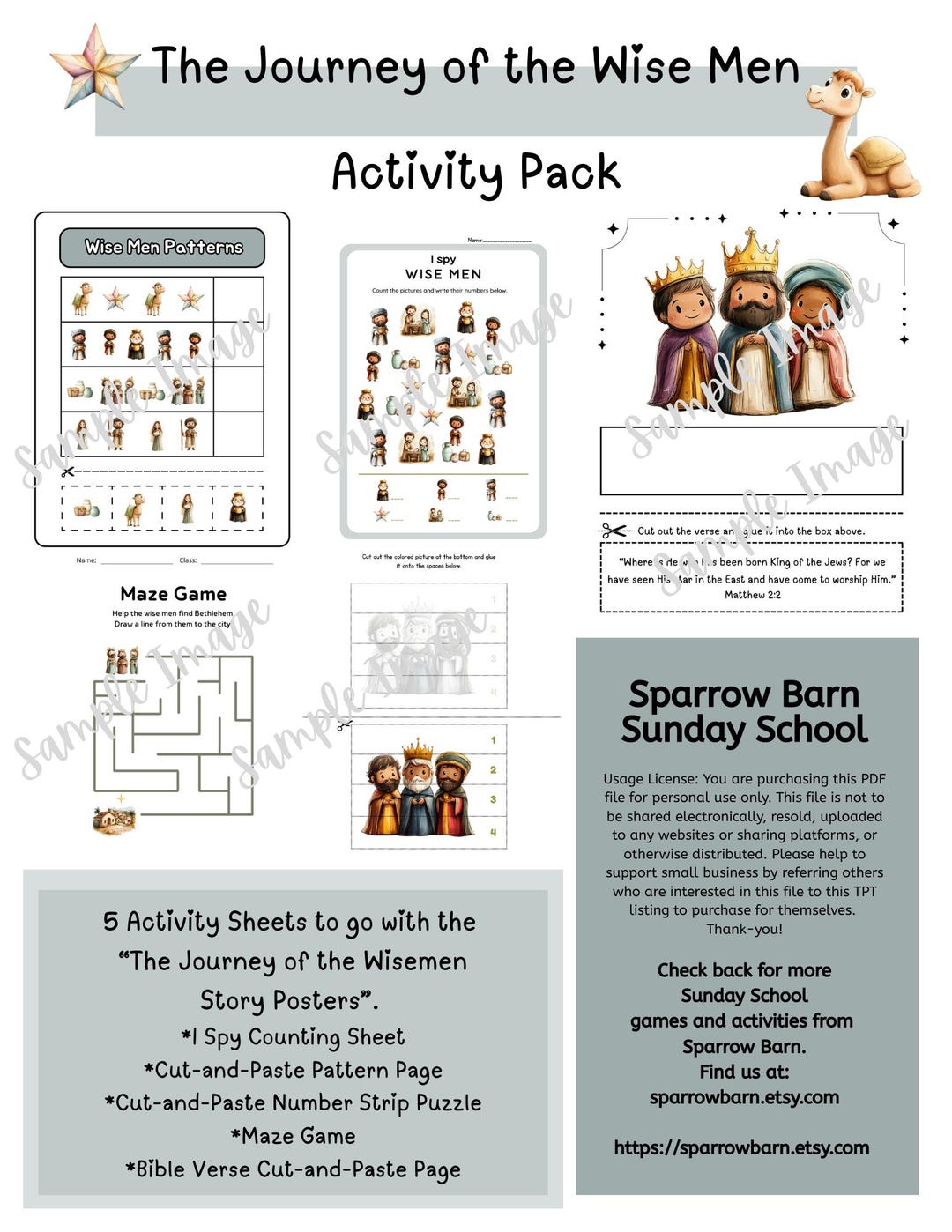 The Journey of the Wise Men Activity Pack – Sunday School Christmas ...